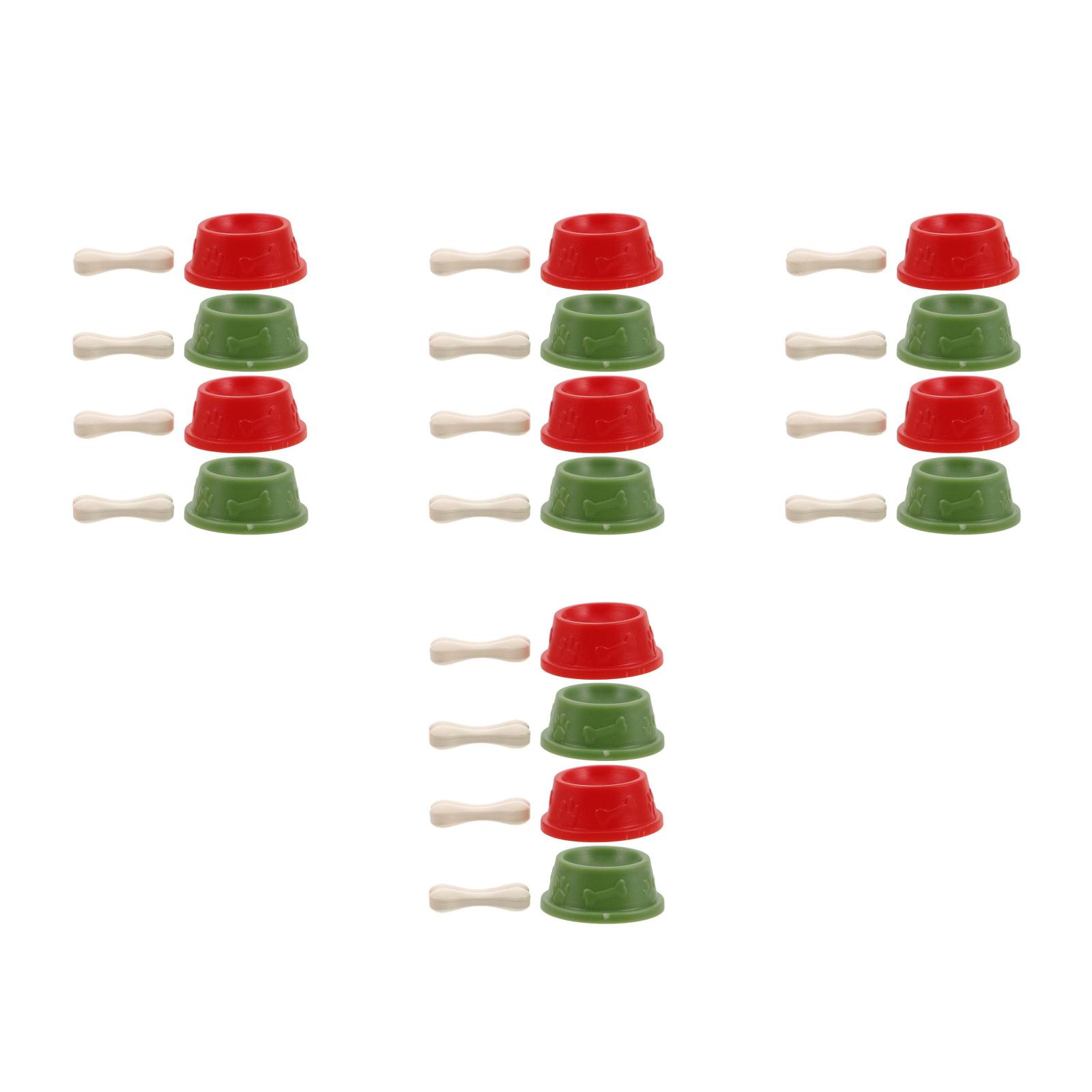 32 Pcs Child'S Realistic Dog Bowl Bones Model For Dollhouse Pet Food ...