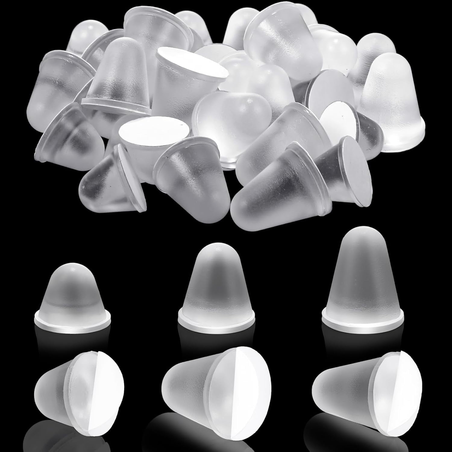 32 Pcs Cone Shaped Clear Rubber Bumpers Self Adhesive Rubber Feet ...