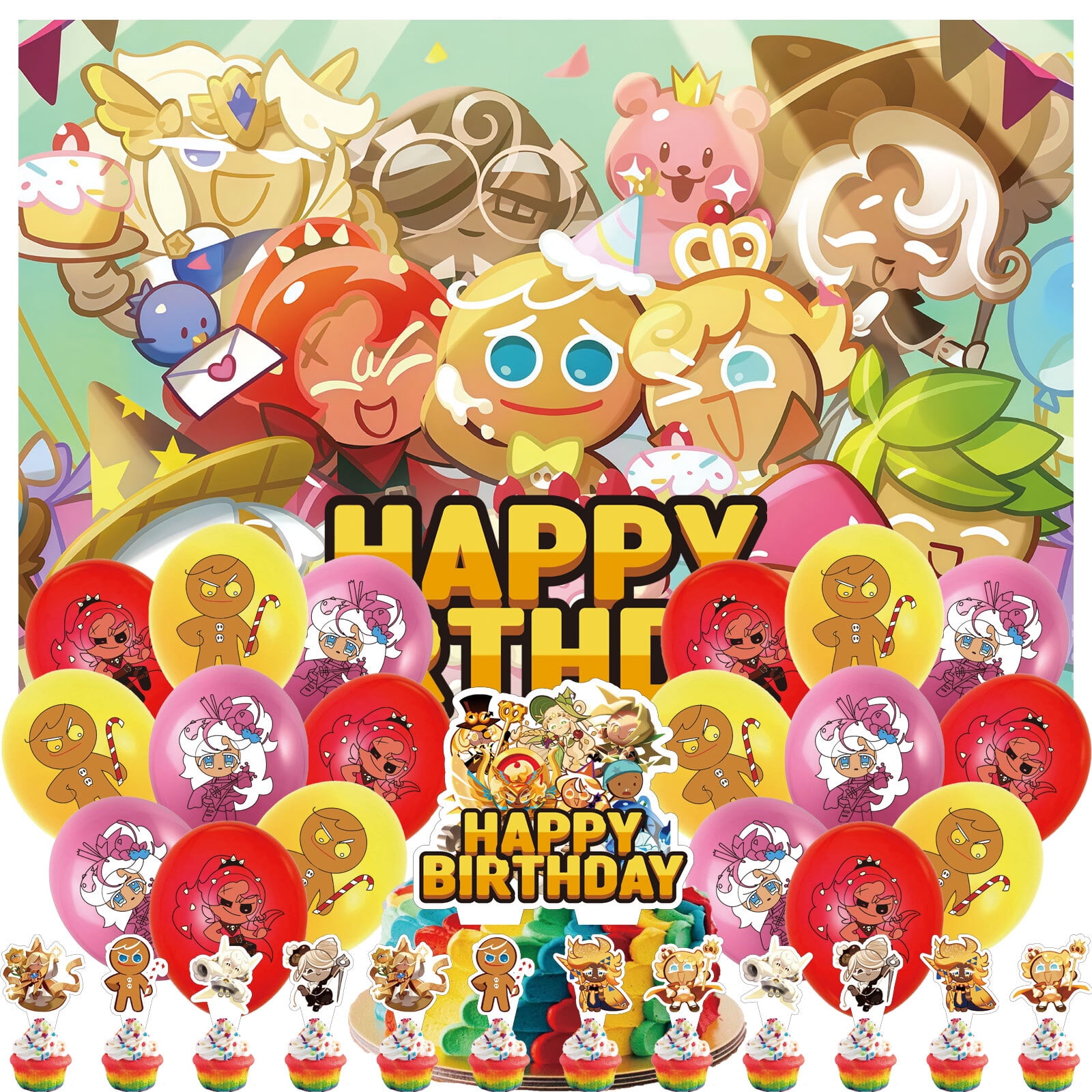 32 Pcs For Cookie Run Kingdom Cartoon - Party Decoration Kit – Includes ...