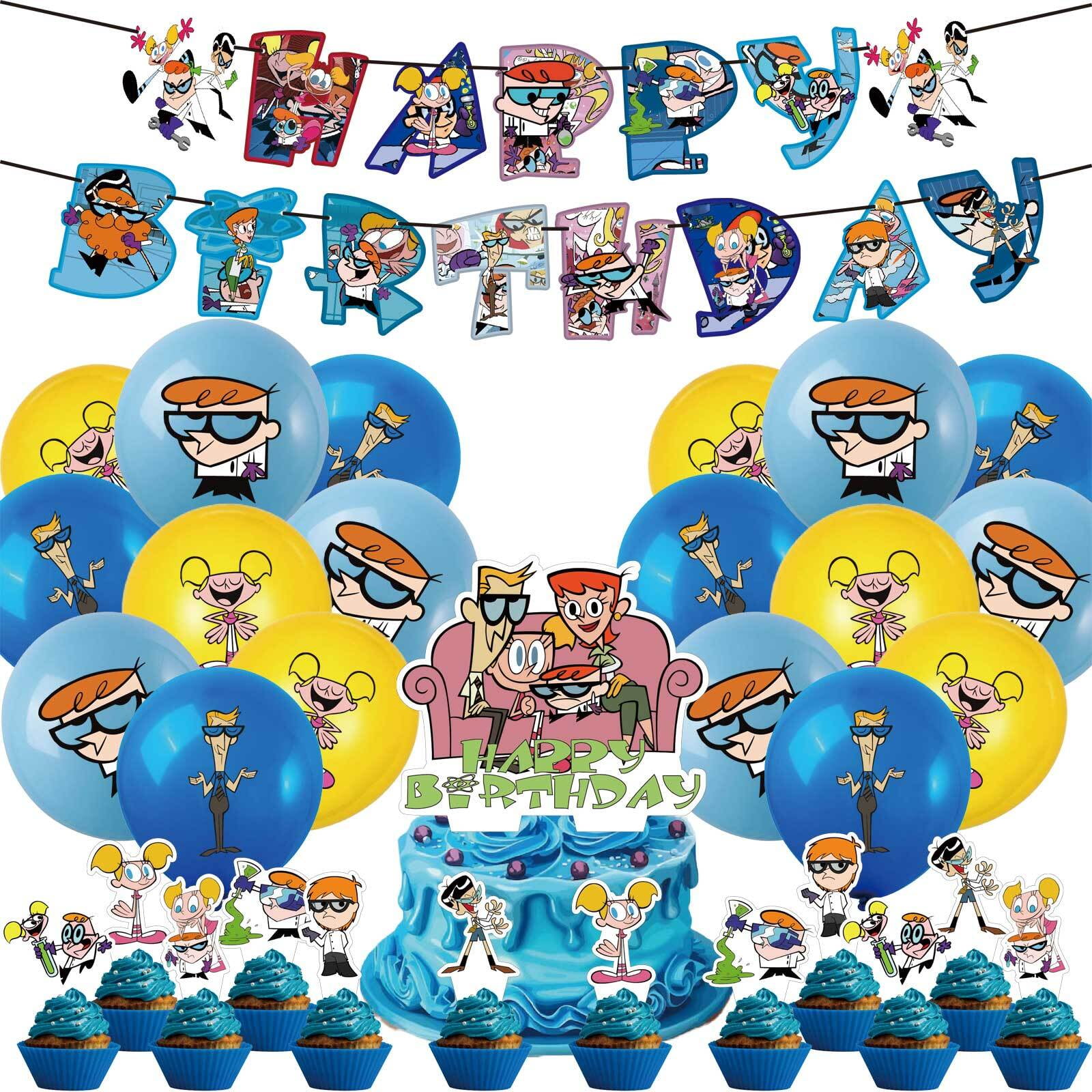 32 Pcs For Dexter's Laboratory Theme Birthday Party Decorations Set ...