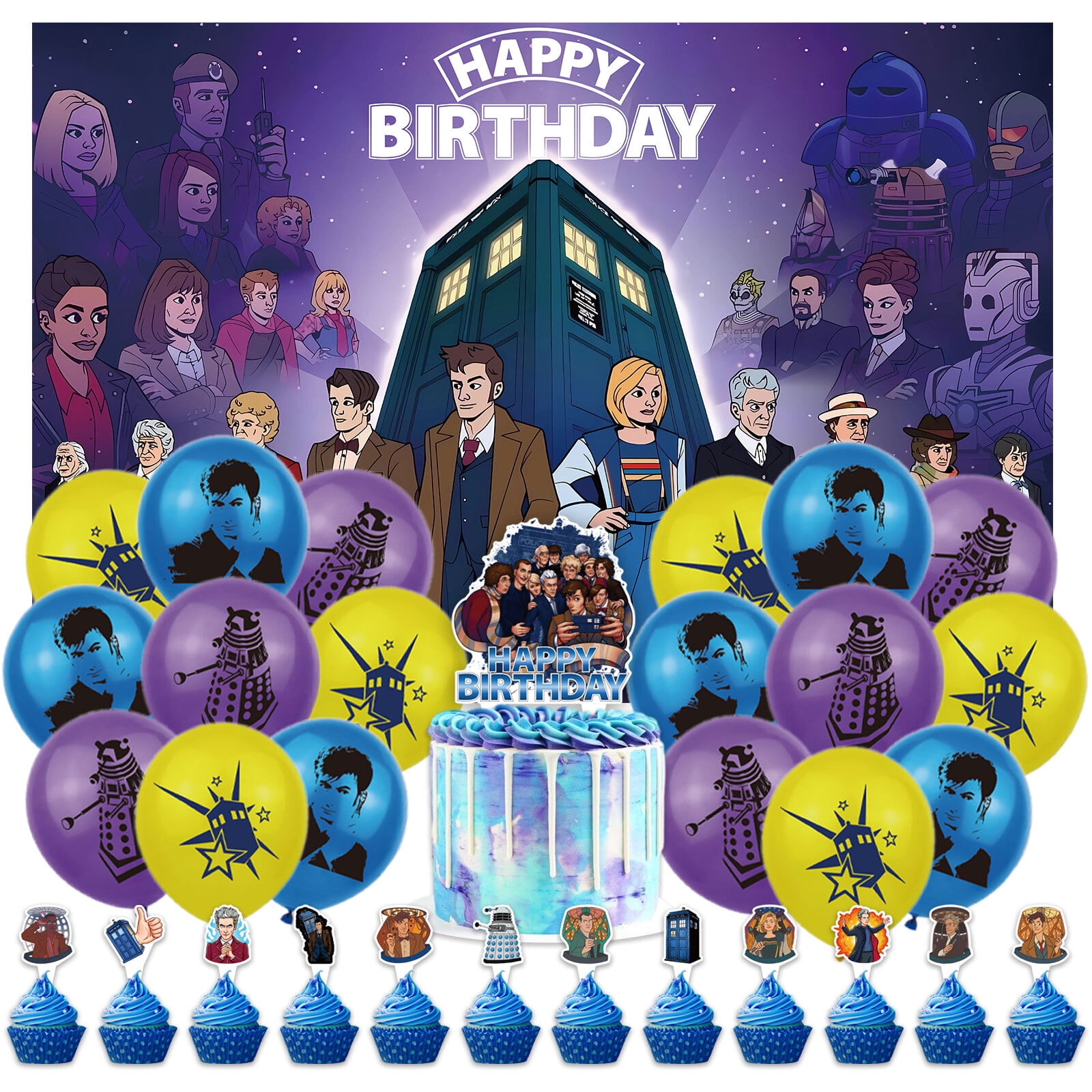 32 Pcs For Doctor Who Theme Birthday Party Supplies Party Favor Set ...