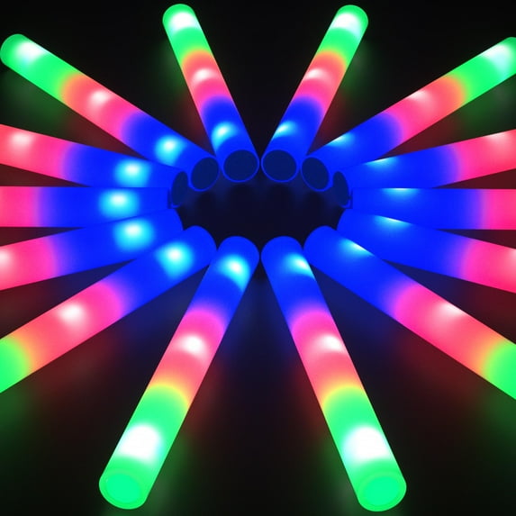 32 Pcs Foam Glow Sticks Bulk Party Pack, L16" Big Led Light Up Foam ...