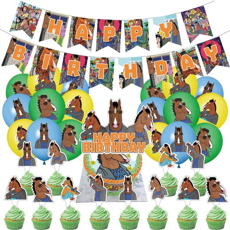 32 Pcs For BoJack Horseman Theme Birthday Party Decorations,With 1 ...