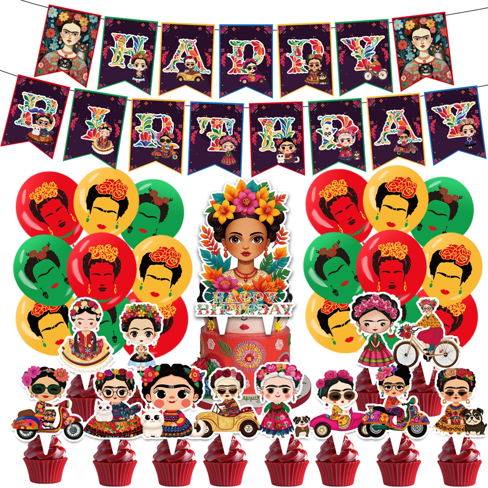32 Pcs For Frida Kahlo-Themed Party Decorations and Favors Set – Banner ...