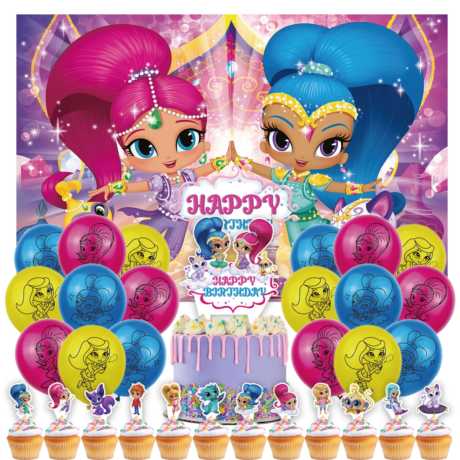 32 Pcs For Shimmer and Shine-Themed Party Decorations and Favors Set ...