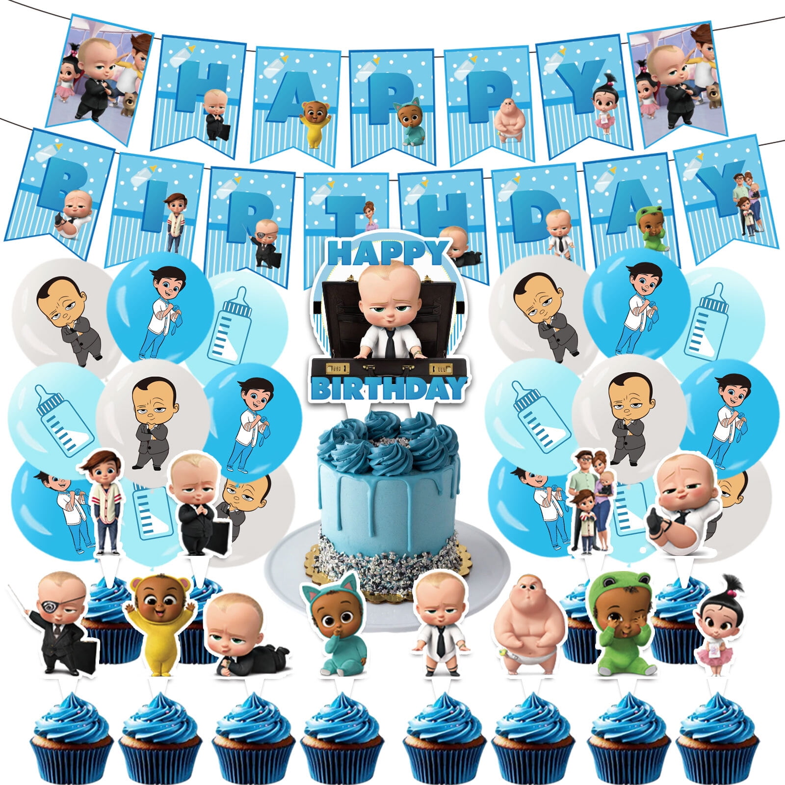 32 Pcs For The Boss Baby Party Decoration Set – Includes Banner, 18 ...