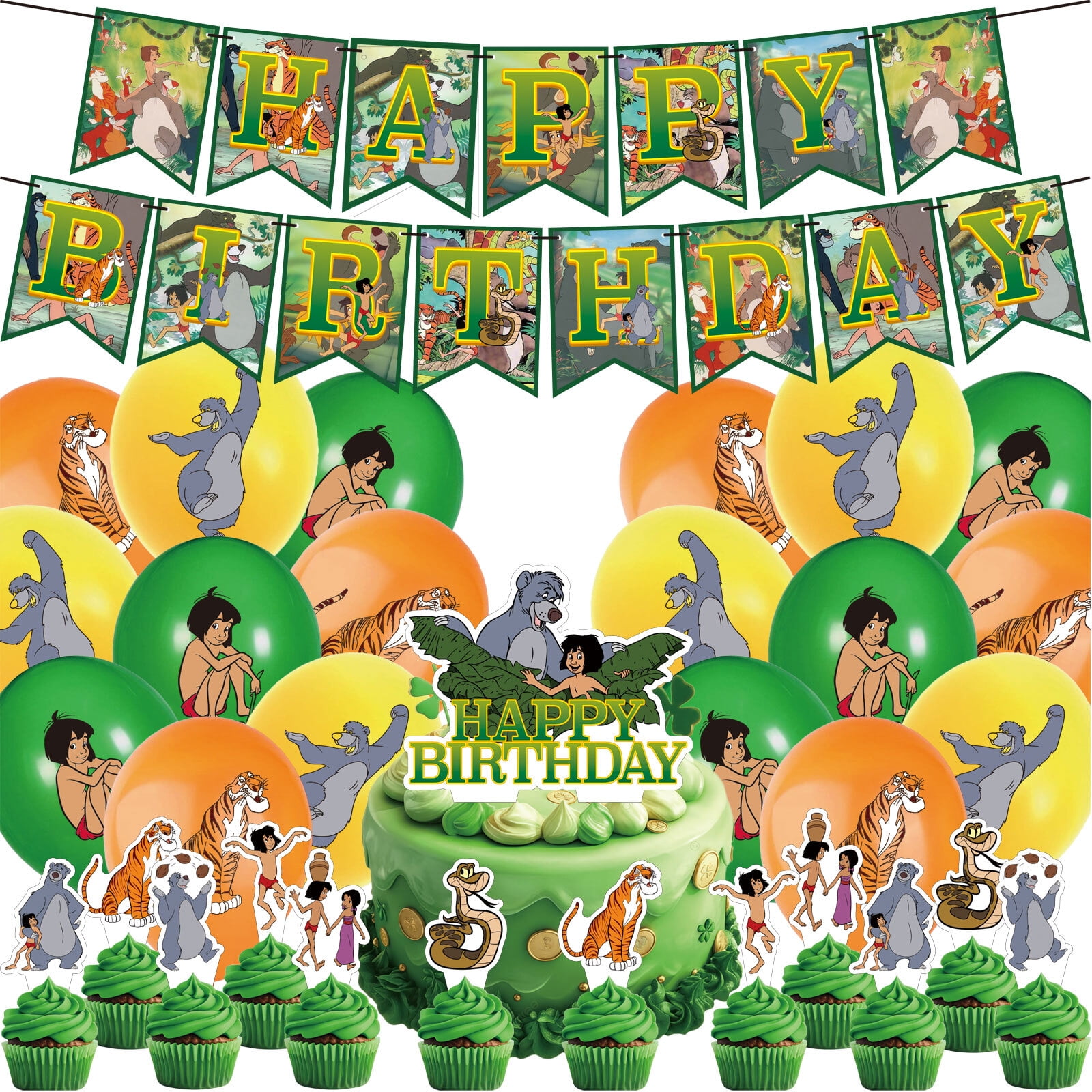 32 Pcs For The Jungle Book Theme Birthday Party Decorations,With 1 ...