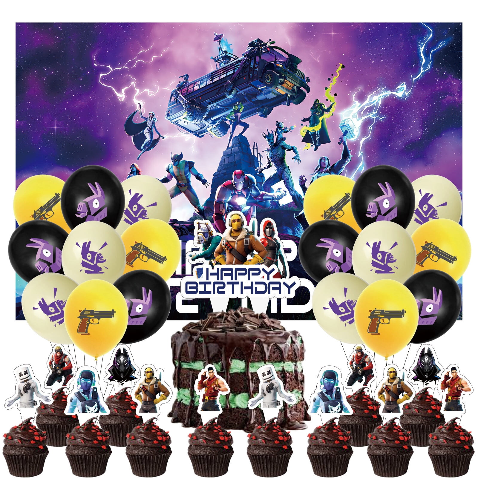 32 Pcs For Fortnite Theme Birthday Party Decoration Set - Includes ...