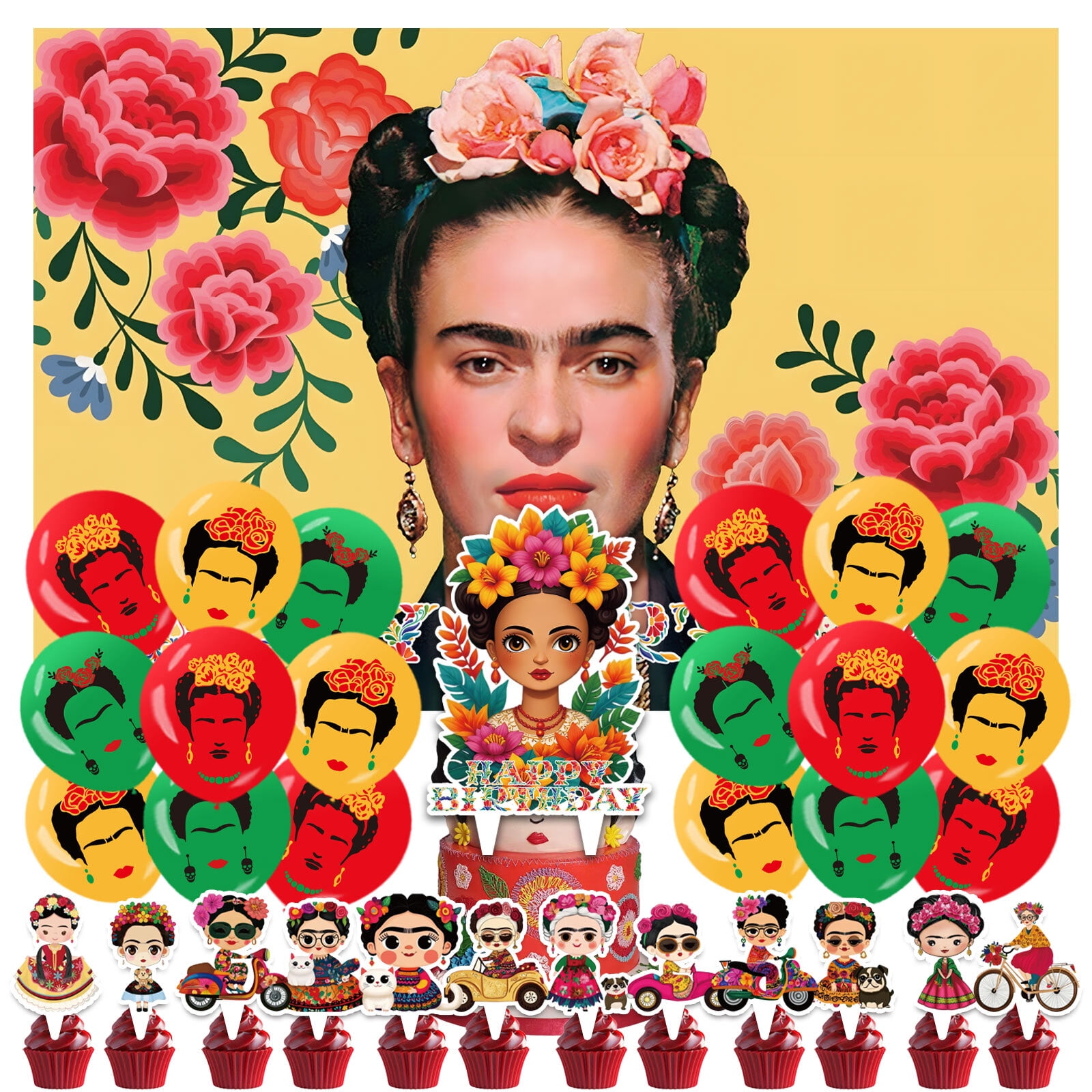 32 Pcs For Frida Kahlo Theme Birthday Party Supplies Party Favor Set ...