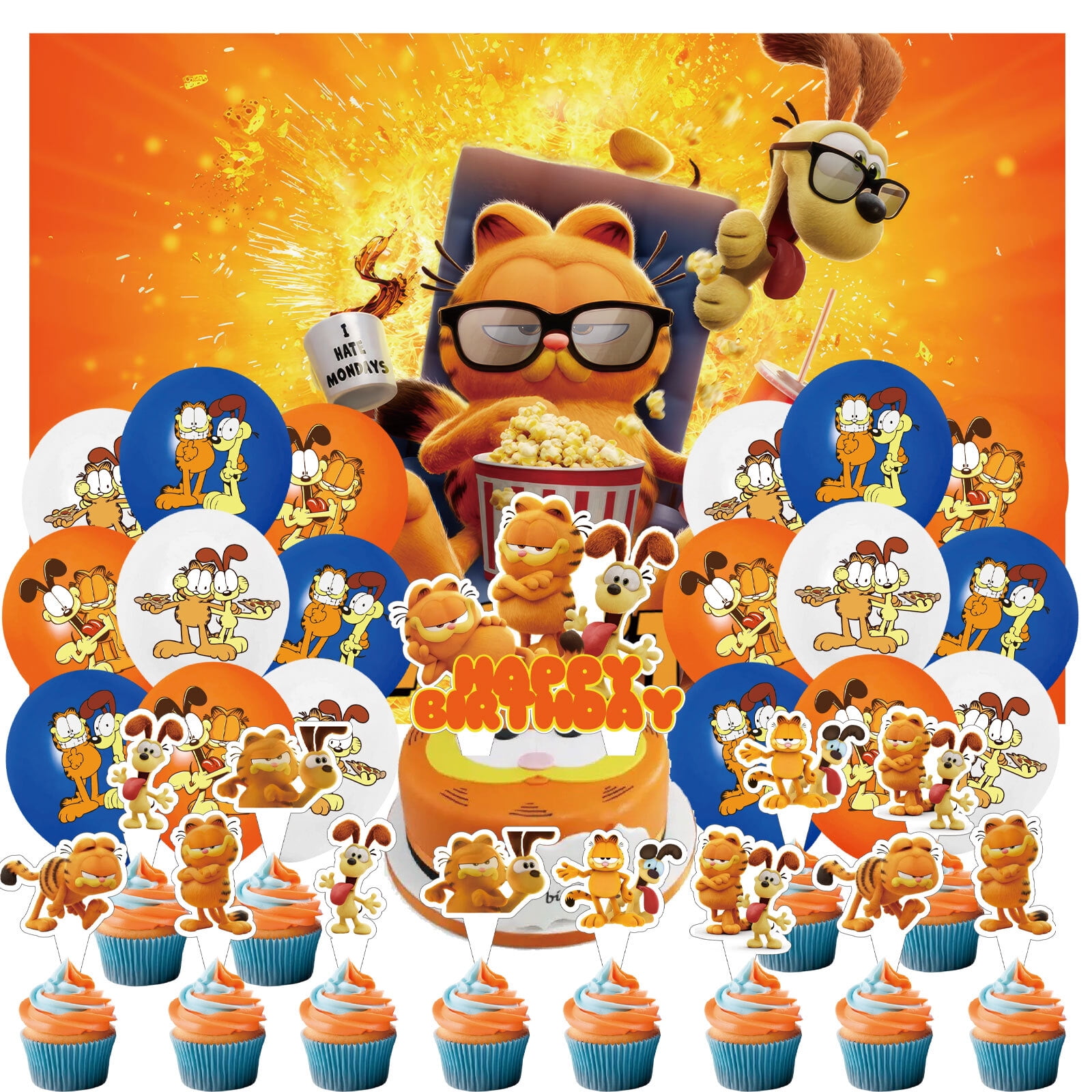 32 Pcs For The Garfield Movie Theme Birthday Party Decoration Set ...