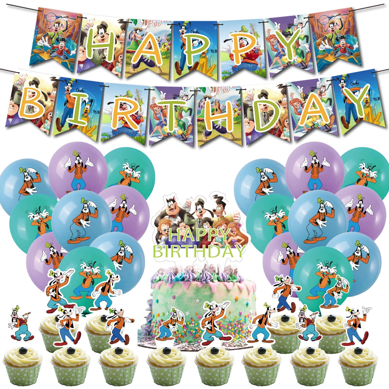 32 Pcs For A Goofy Cartoon-Themed For Movie Party Decoration Set ...