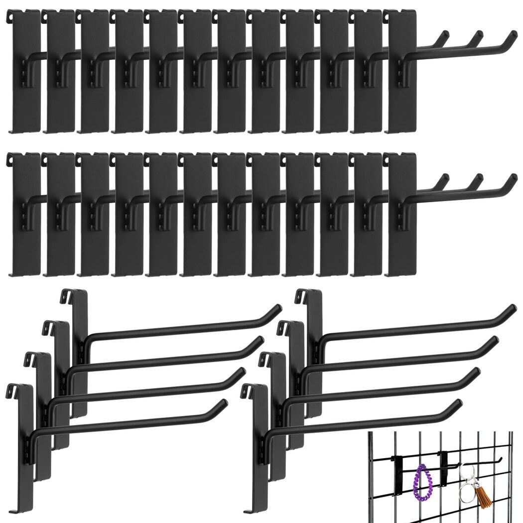 32 Pcs Gridwall Hooks, 6in Gridwall Panel Hanging Hooks, Metal Gridwall ...