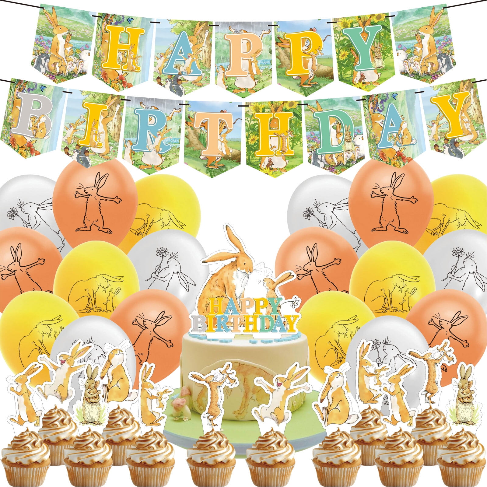 32 Pcs For Guess How Much I Love You Theme Birthday Party Decorations ...