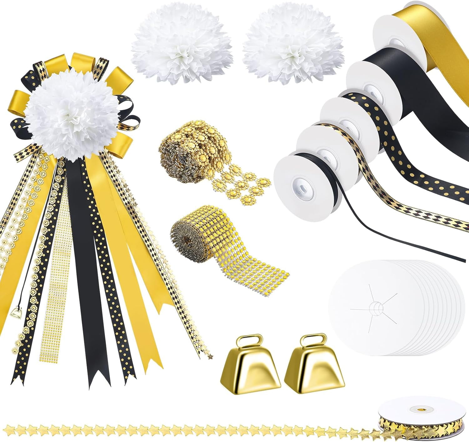 32 Pcs Homecoming Mum Supplies Including 7'' Homecoming Mum Flower ...