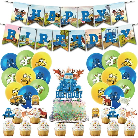 32 Pcs For Little Blue Truck Theme Birthday Party Decorations,With 1 ...