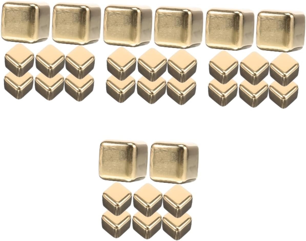 32 Pcs Metal Ice Cubes Gold Suit Stainless Steel Ice Cube Drinkware Set ...