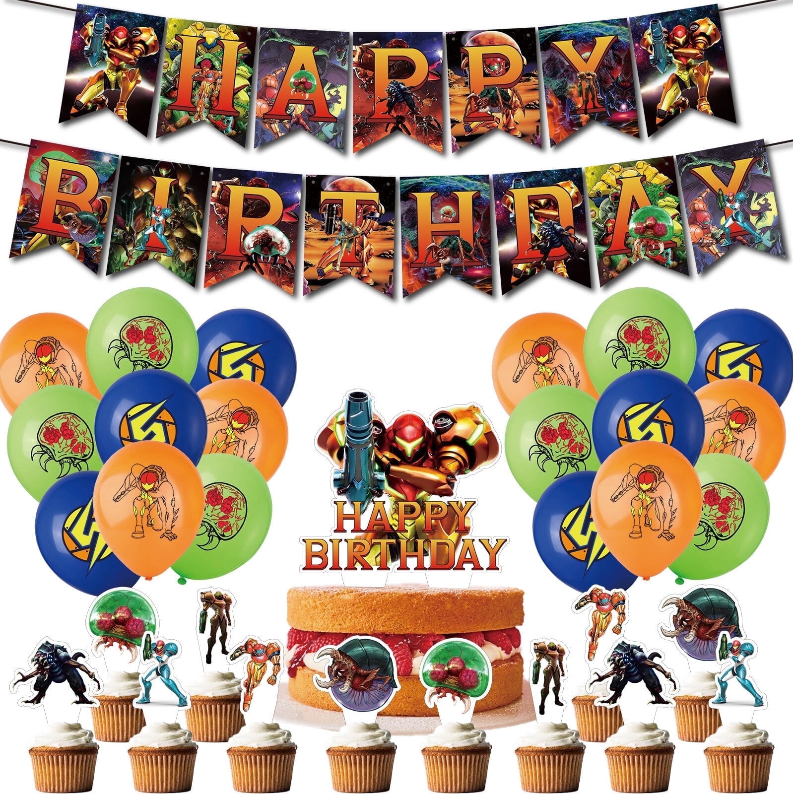 32 Pcs For Metroid Cartoon-Themed For Prime Party Decoration Set ...
