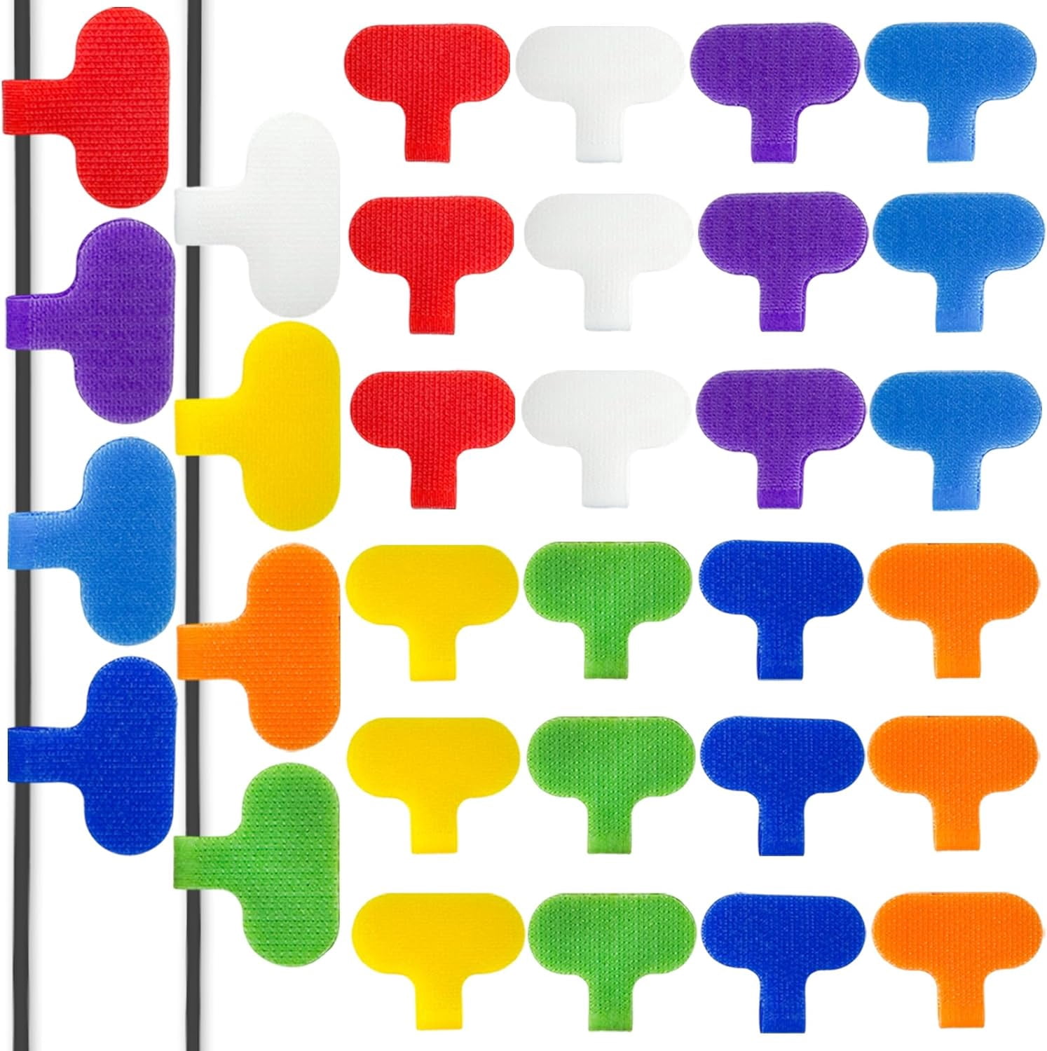32 Pcs Multi Color Durable Cable Lables with Writable Surface ...