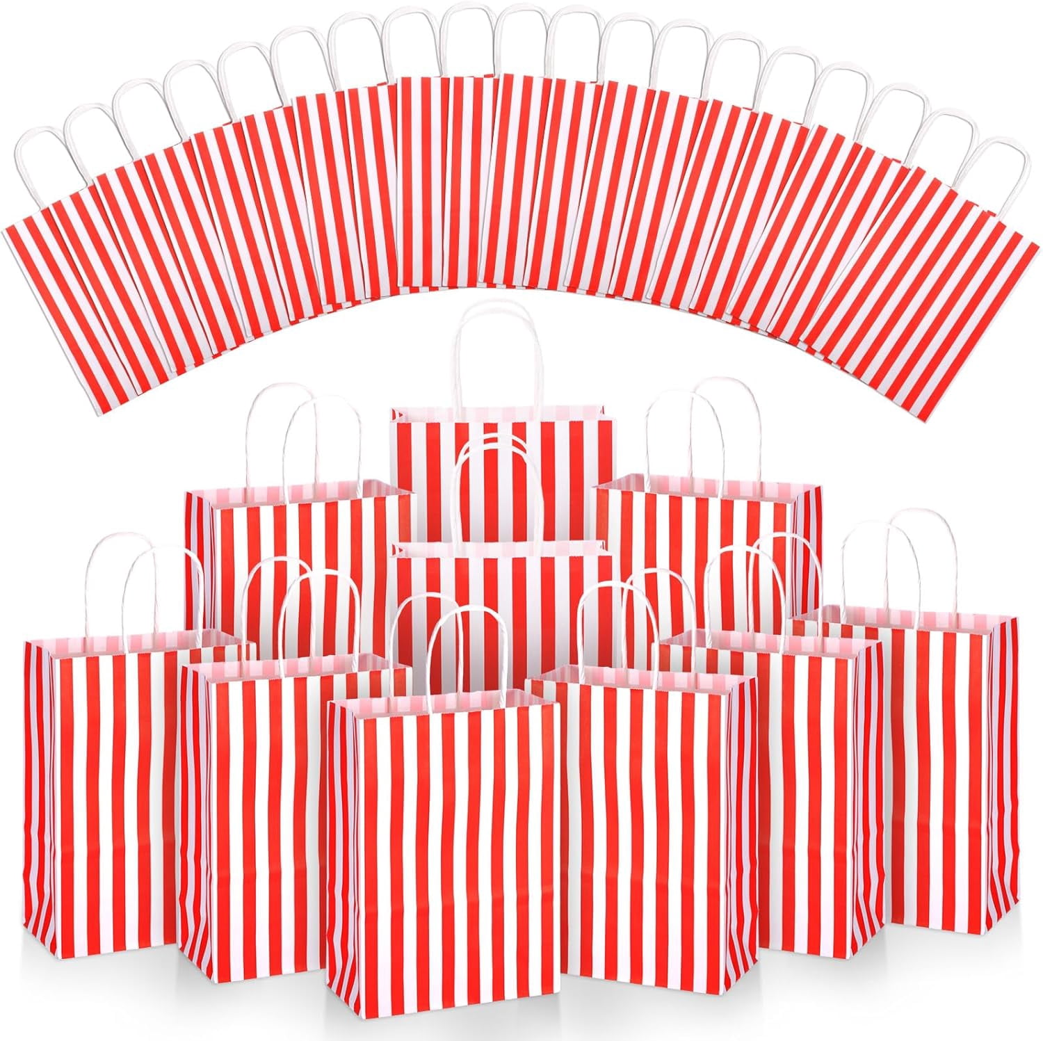 32 Pcs Paper Gift Bags Bulk with Handle, 6.3 x 3.2 x 8.6 Inch Assorted ...