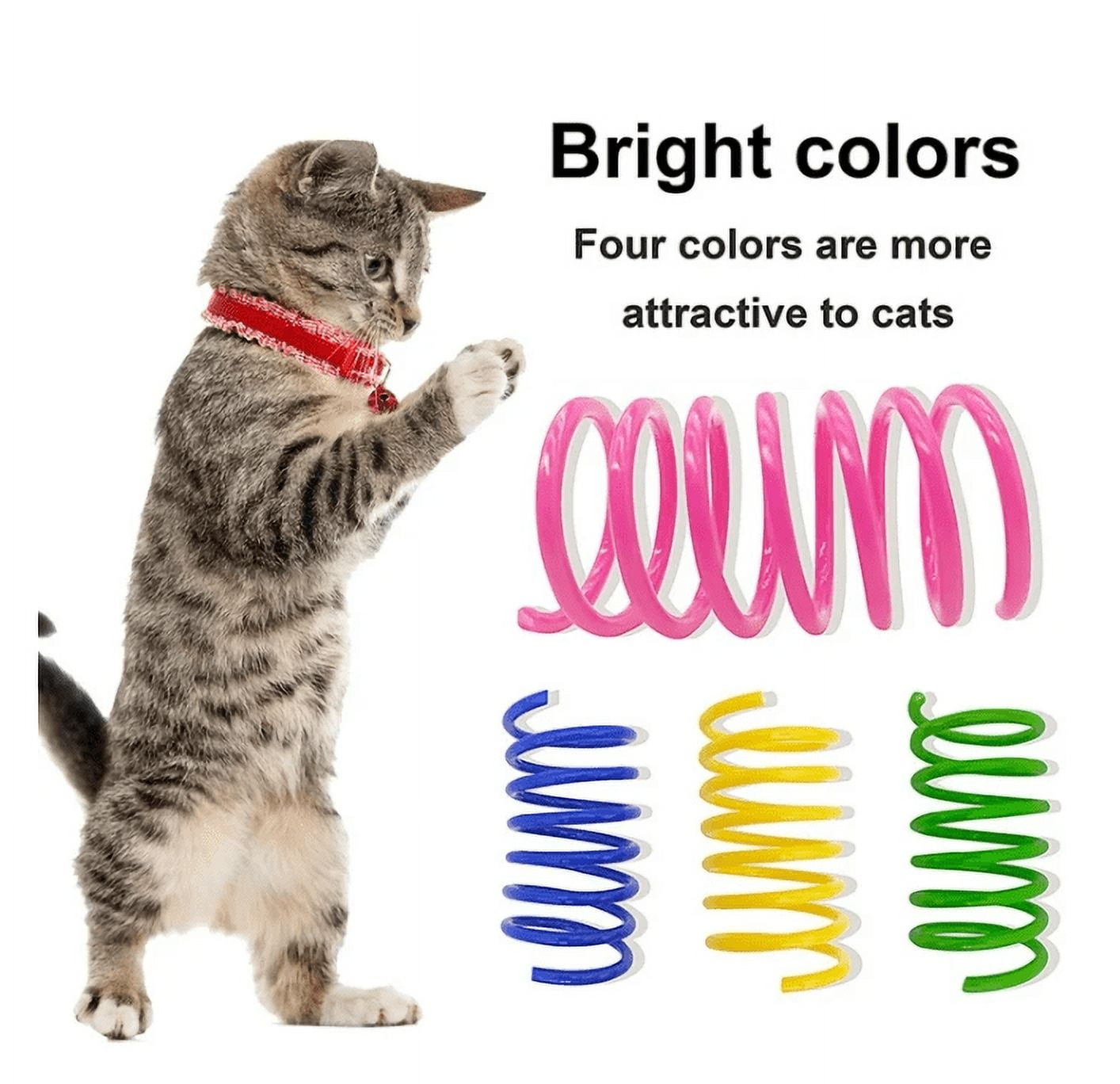 32 Pcs Pet Wide Colorful Springs Cat Toys Plastic Coil Spiral Springs ...