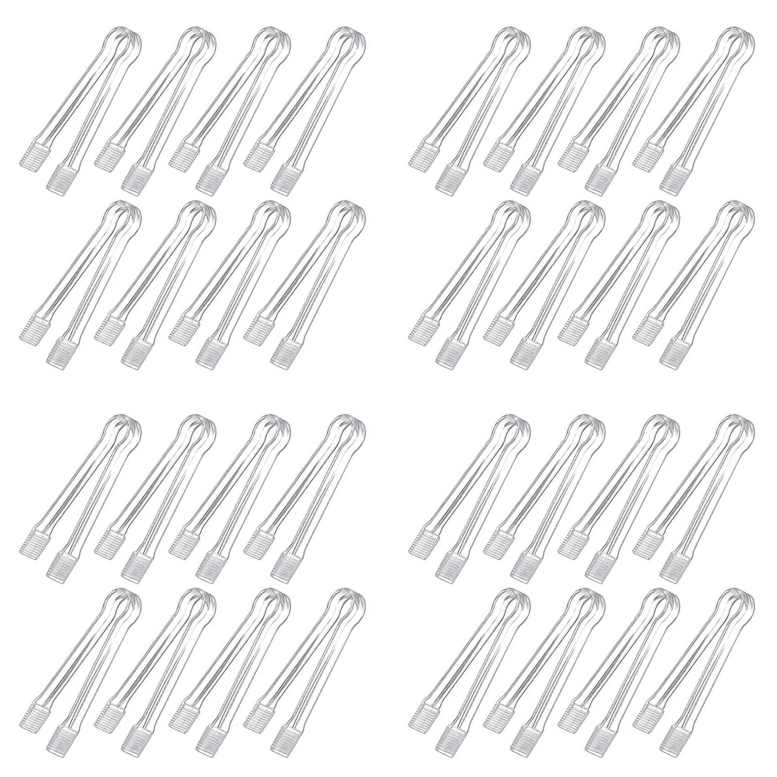 32 Pcs Plastic Buffet Serving Tongs Mini Serving Utensil Tongs ...
