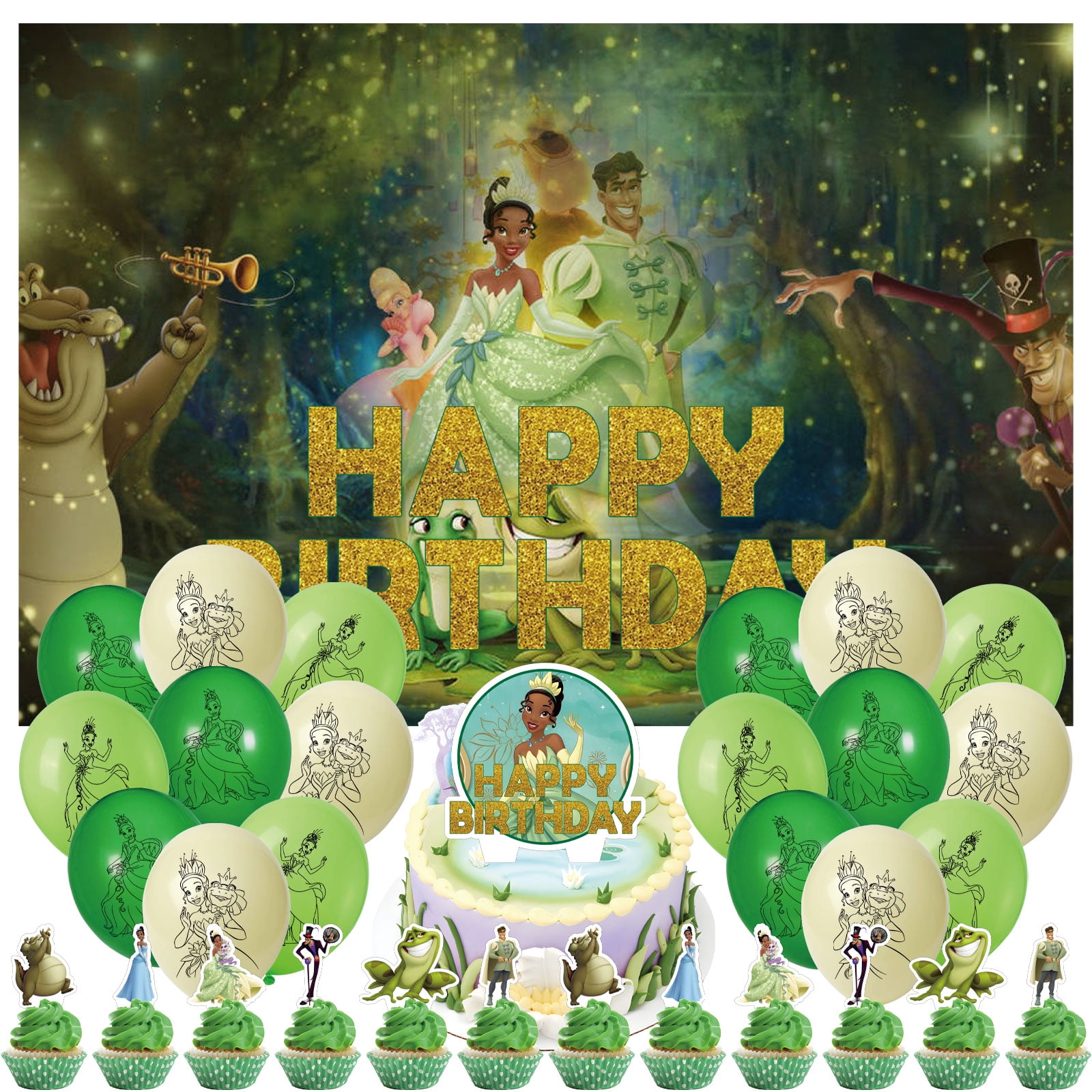 32 Pcs For Princess and The Frog Theme Party Decorations,With 5*3ft ...
