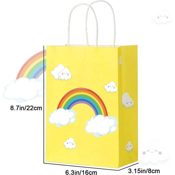 32 Pcs Rainbow Goodie Bags with 32 Tissues - 8.7" Small Gift Bags with ...