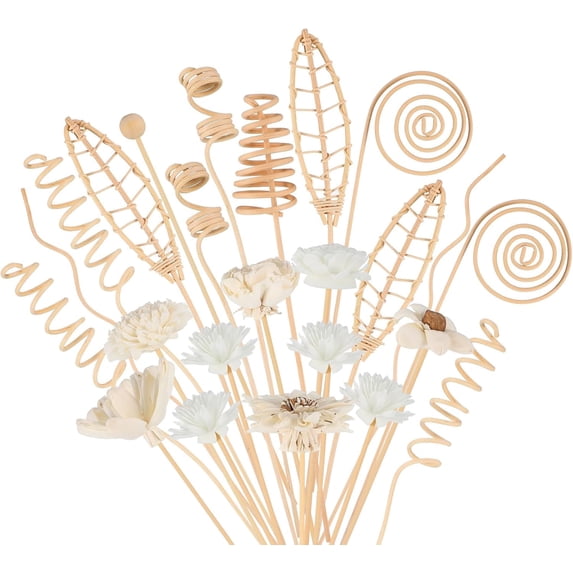 32 Pcs Reed Diffuser Sticks Set Include 21pcs Natural Rattan Wood Beads ...