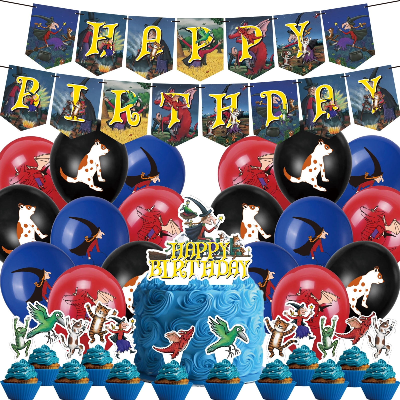 32 Pcs For Room on the Broom Theme Birthday Party Decorations and ...