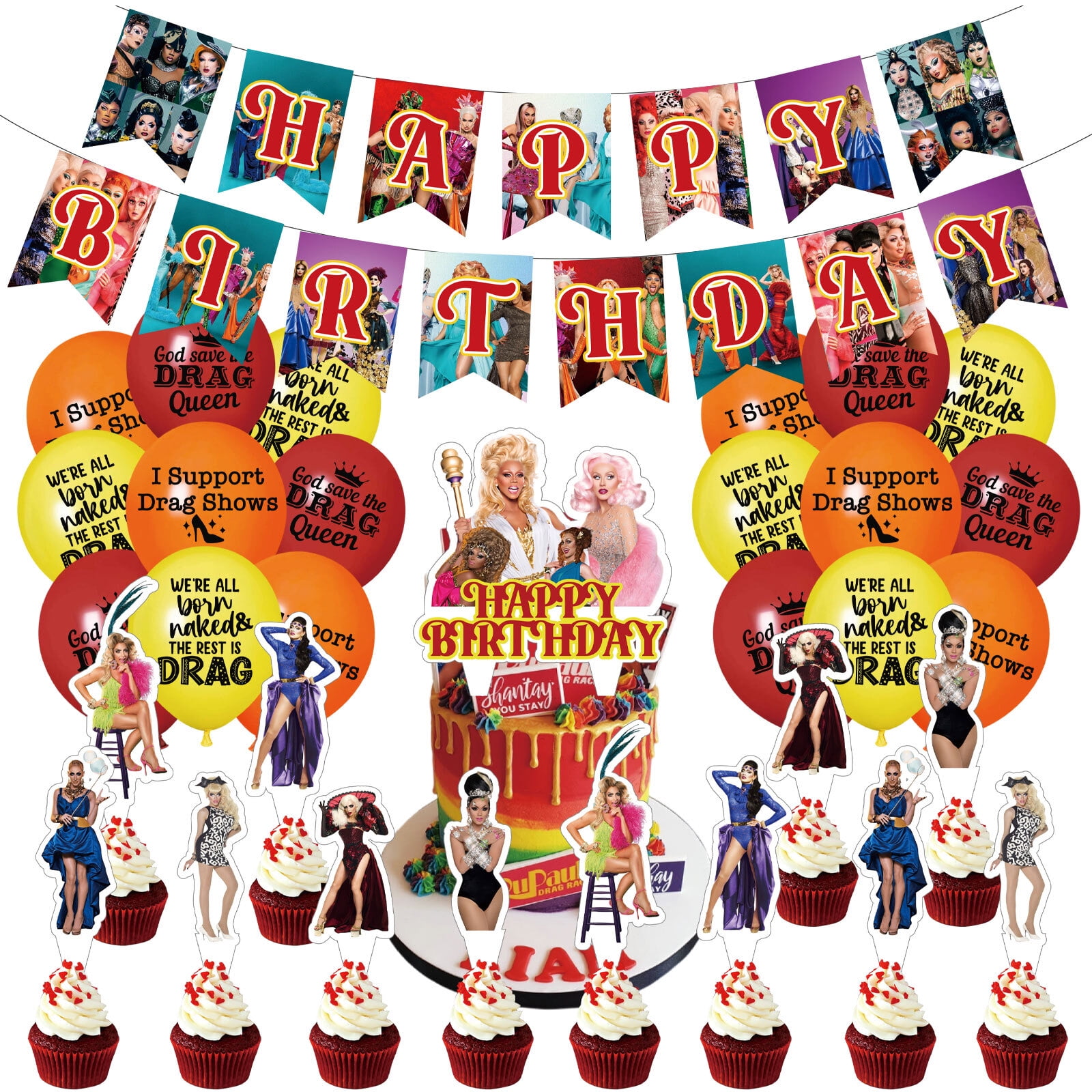 32 Pcs For RuPaul's Drag Race Theme Birthday Party Decorations,With 1 ...