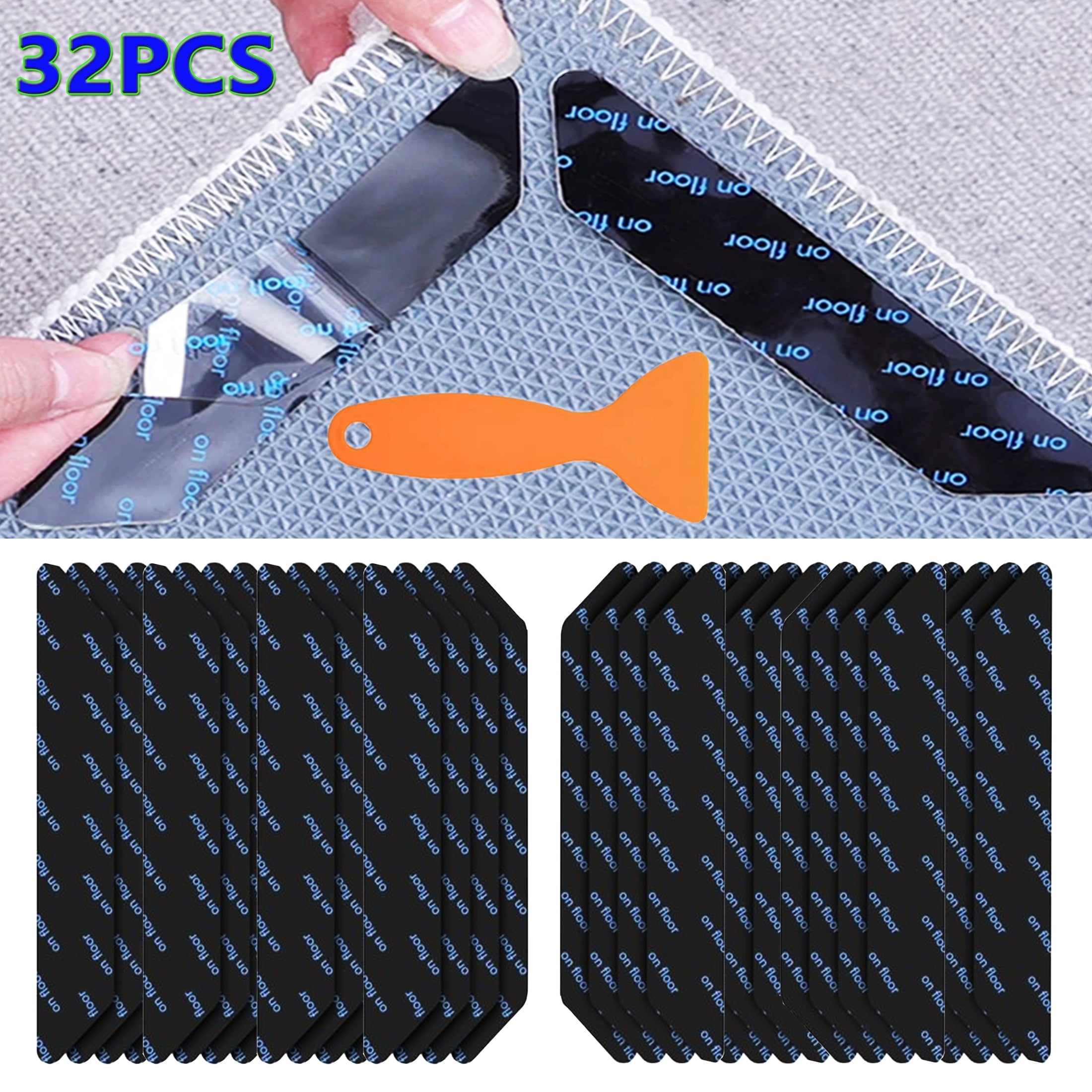 32 Pcs Rug Tape, DXIMRX Rug Gripper, Washable and Reusable Durable ...