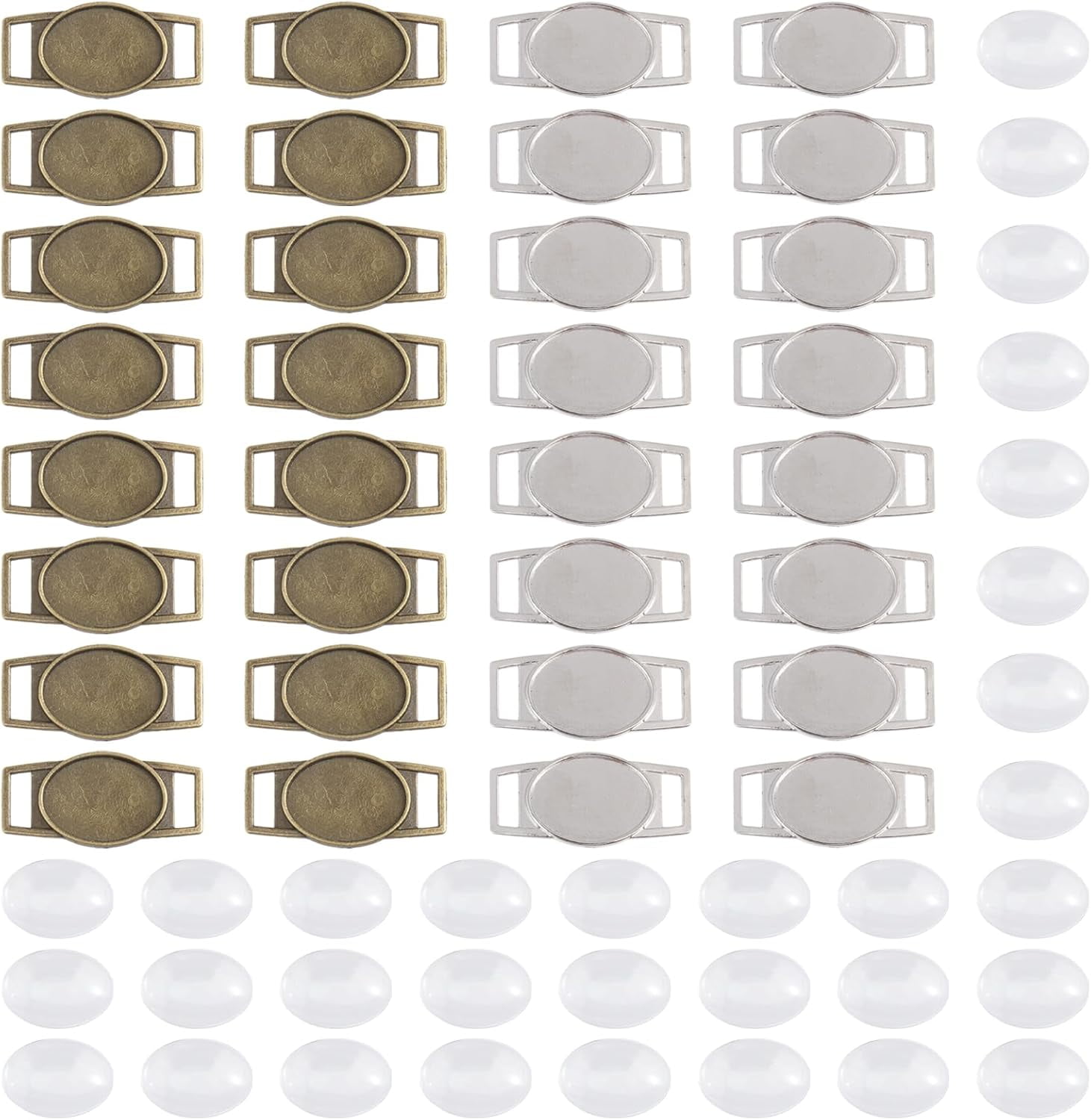 32 Pcs Shoelace Buckle Charm Oval Shoe Lace Tags Blank Shoelace ...