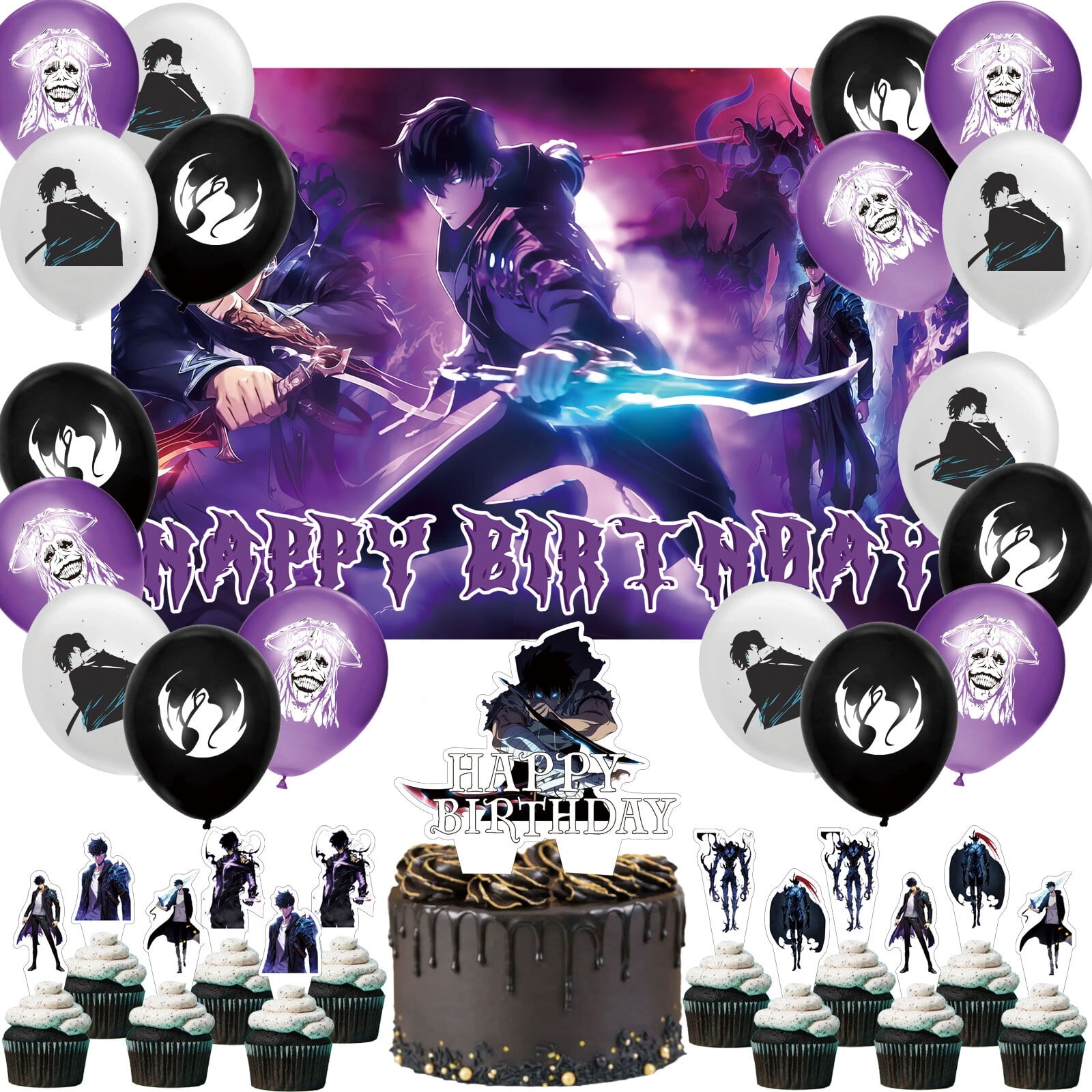32 Pcs For Solo Leveling Theme Birthday Party Supplies Party Favor Set ...