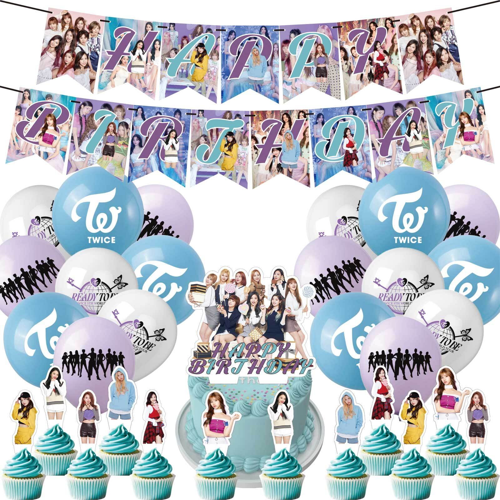 32 Pcs For Twice Theme Birthday Party Decorations Set with 1 Happy ...