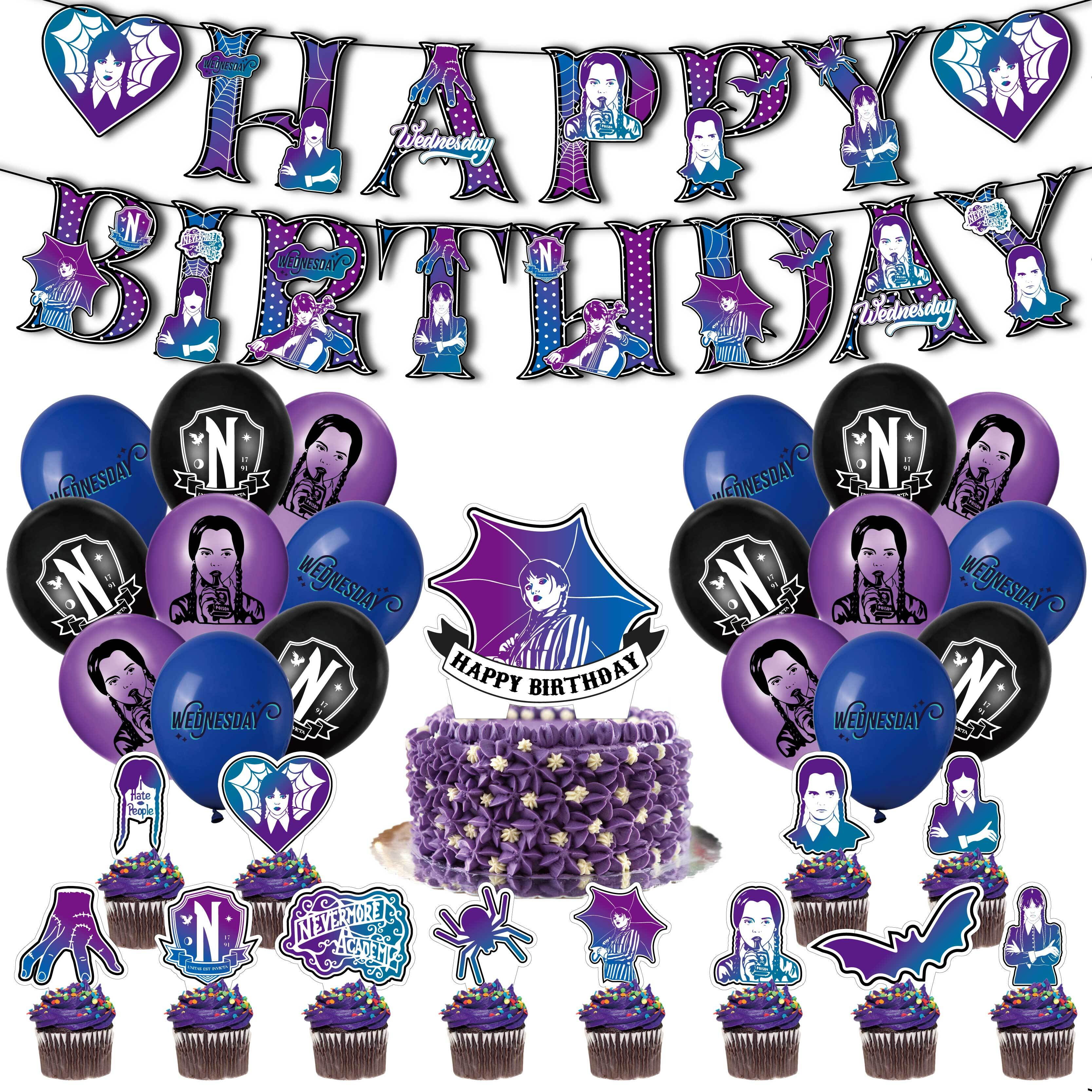 32 Pcs For Wednesday Theme Birthday Party Decoration Set - Includes ...