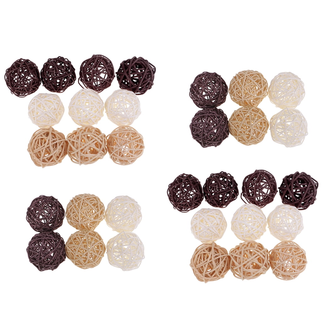 32 Pcs Wicker Rattan Balls Decorative Balls for Bowl Orbs Vase Fillers ...