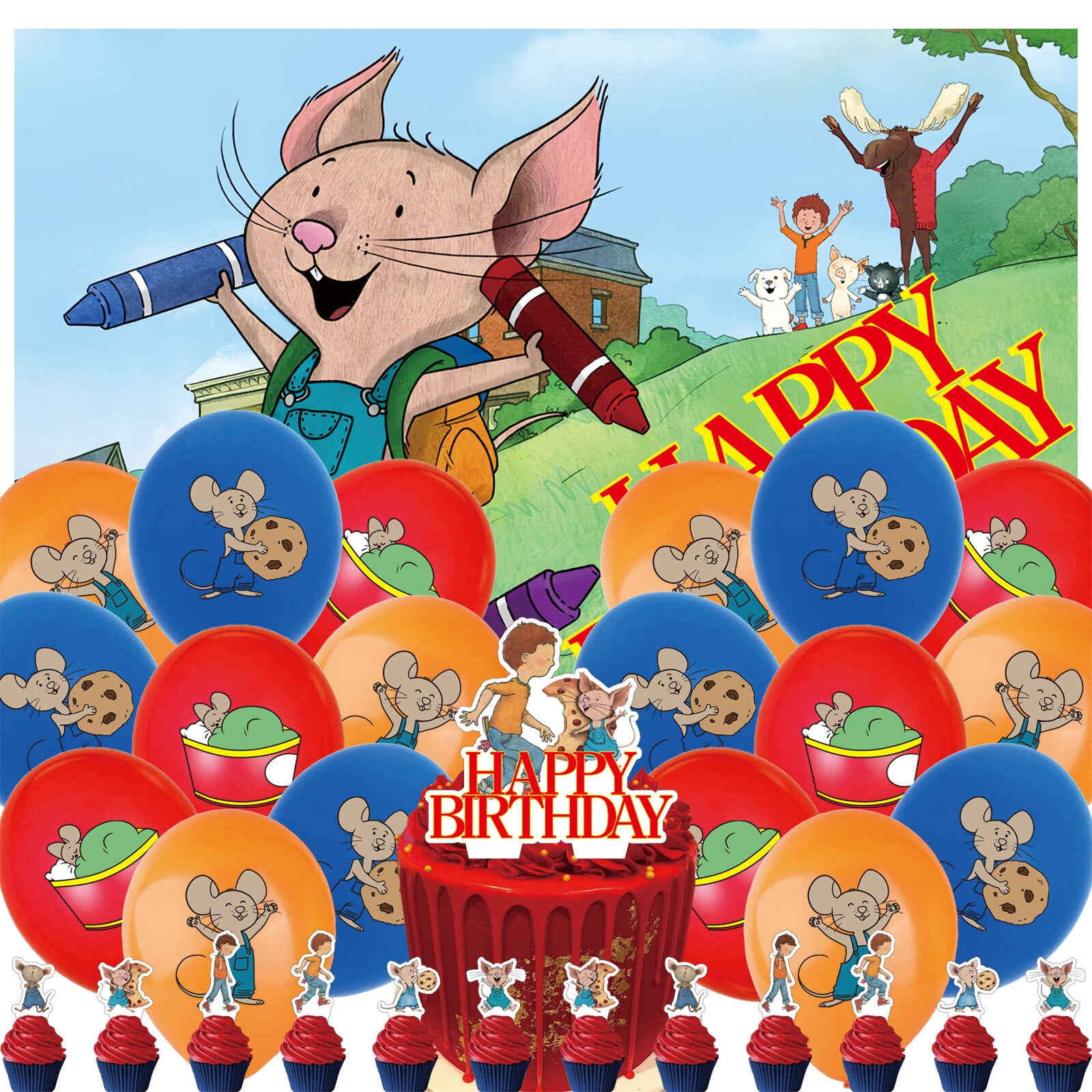 32 Pcs For If You Give a Mouse a Cookie Theme Birthday Party ...