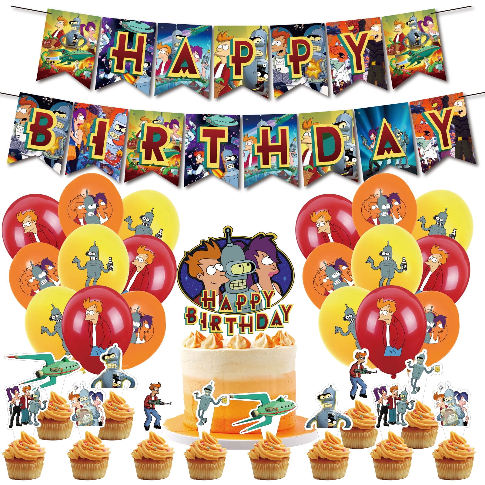 32-Piece For Aloa Mars Cartoon-Themed Party Decoration Set – Includes ...