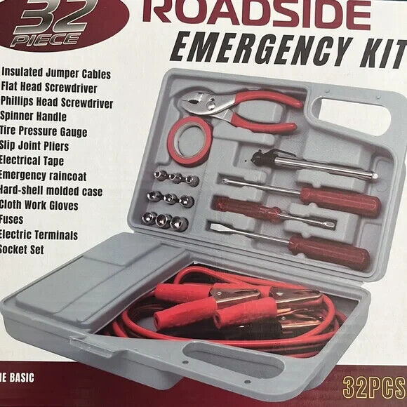32 Piece Auto Car Safety Roadside Multipurpose Emergency Assistance Kit ...