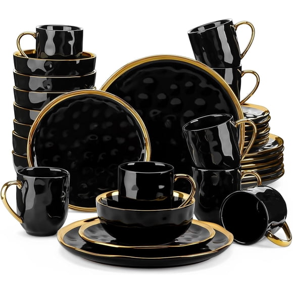 Black Gold Dinnerware Sets