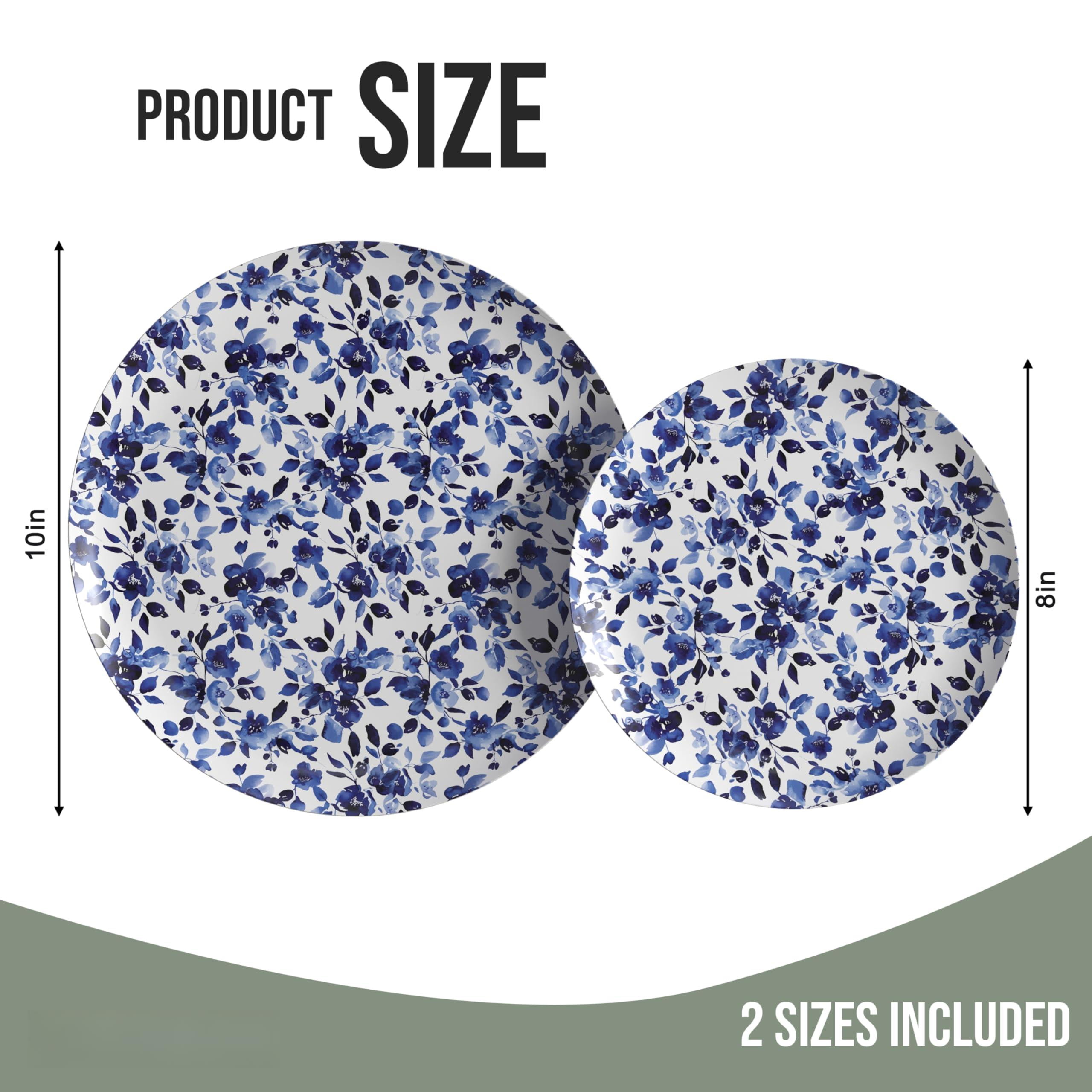 32 Piece Disposable Paper Plates Set Bluebelle For 16 Guests - Walmart.com