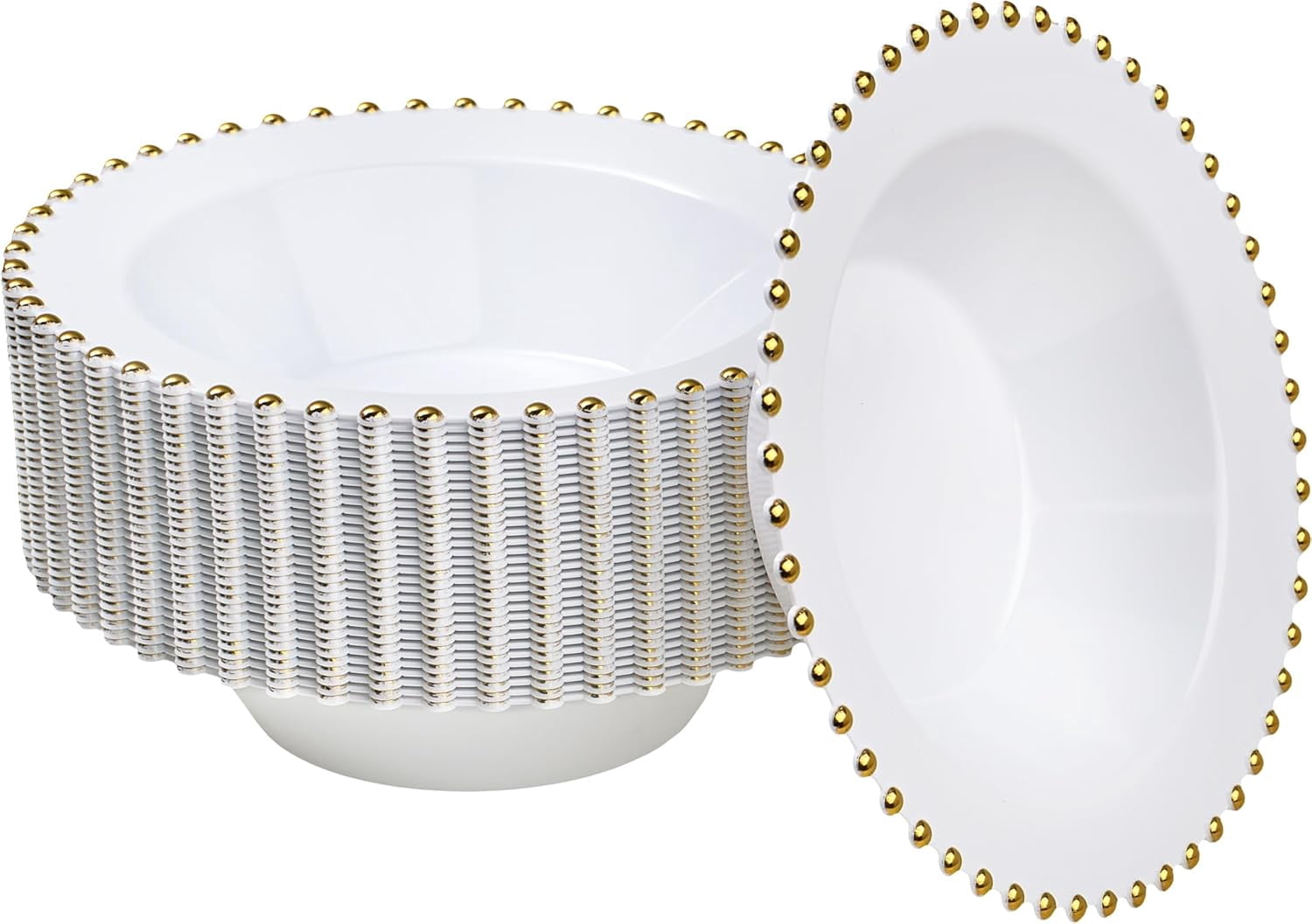 32 Piece Disposable Plastic Dinner Plates and Bowls Set, Heavy Duty ...