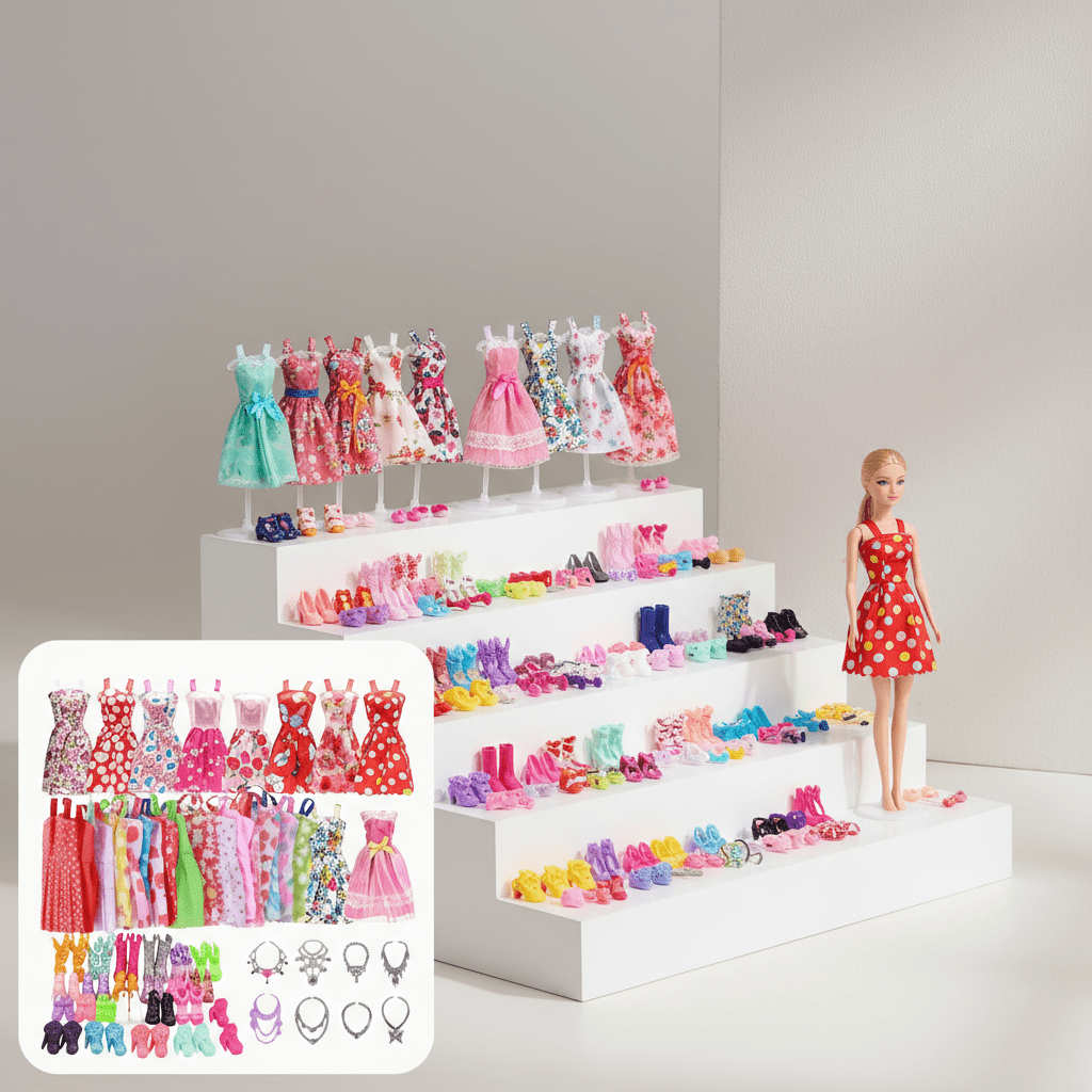 32-Piece Doll Clothes and Accessories Set for 11.8-Inch Fashion Dolls ...