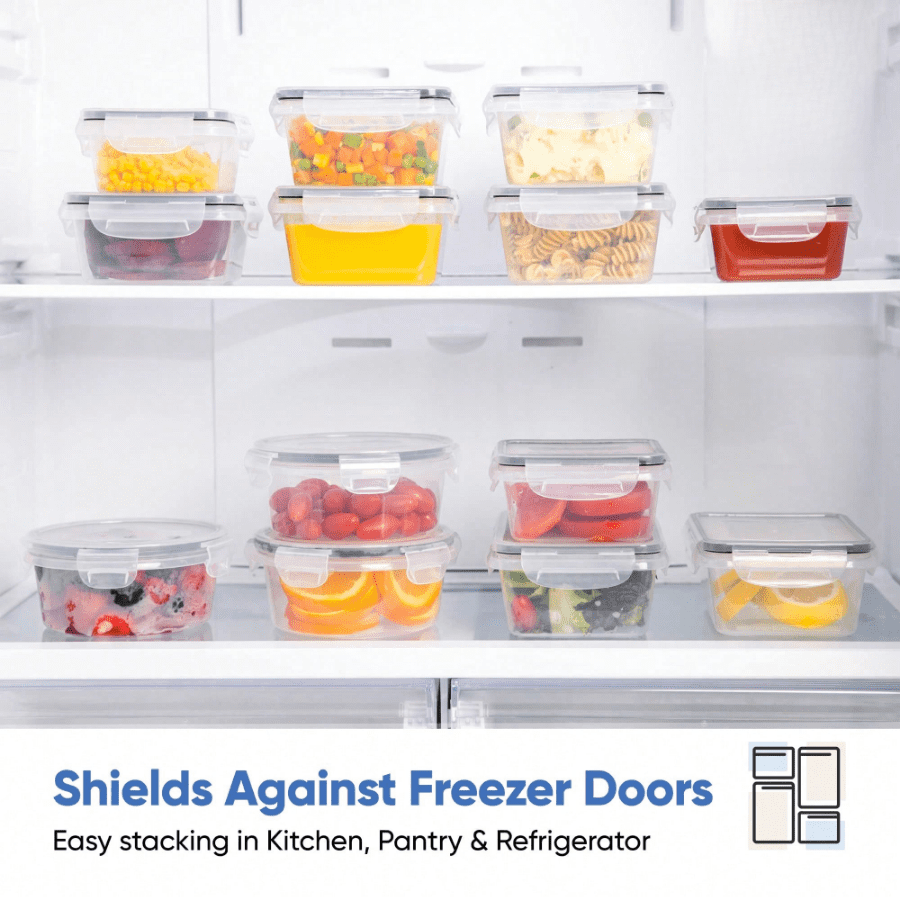 32 Piece Food Storage Containers Set With Easy Snap Lids (16 Lids + 16 Containers) - Airtight ...