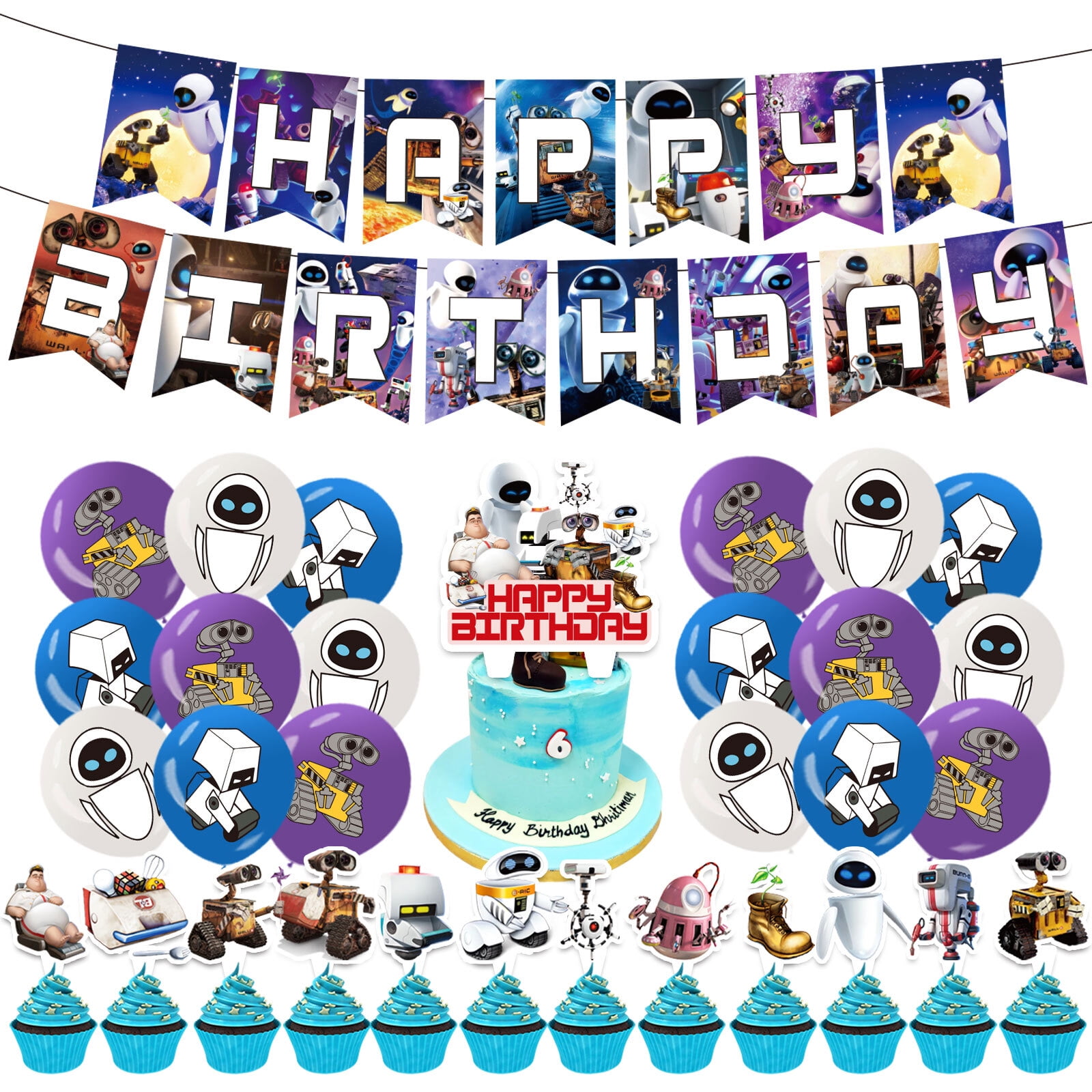 32-Piece For Astro Bot Games Cartoon-Themed Birthday Party Decorations ...