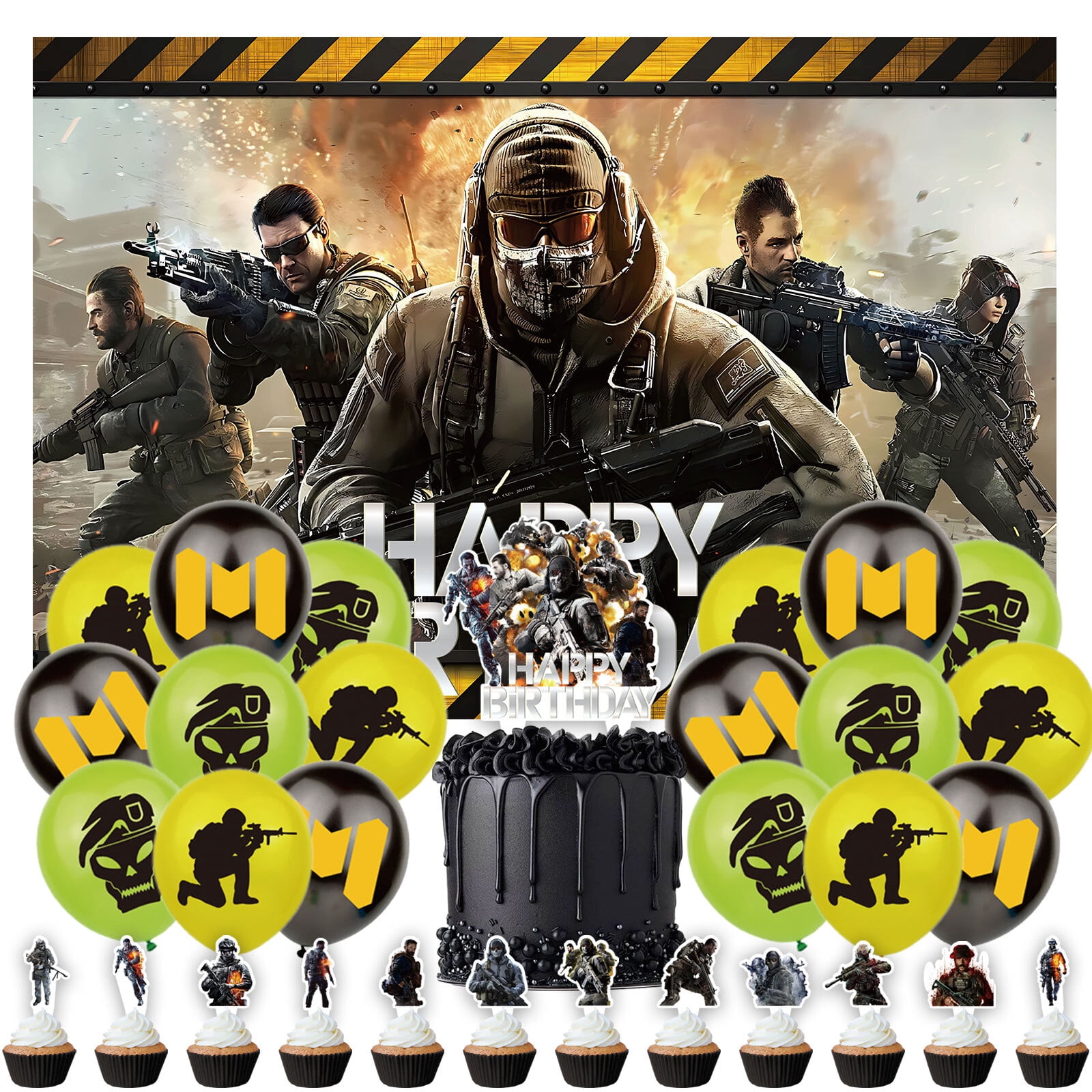 32-Piece For Call of Duty Cartoon-Themed Birthday Party Decorations Set ...