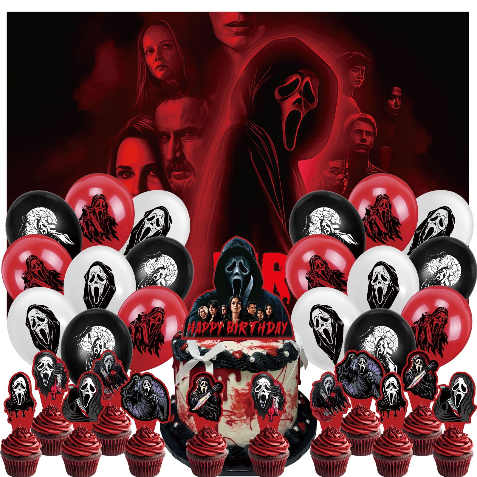 32 Piece For Scream Cartoon-Themed Party Decoration Set – Includes ...