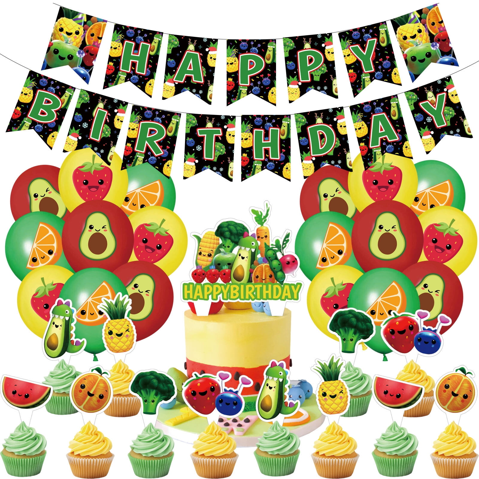 32-Piece For Hey, One Bear Sensory Fruit Cartoon-Themed Party ...