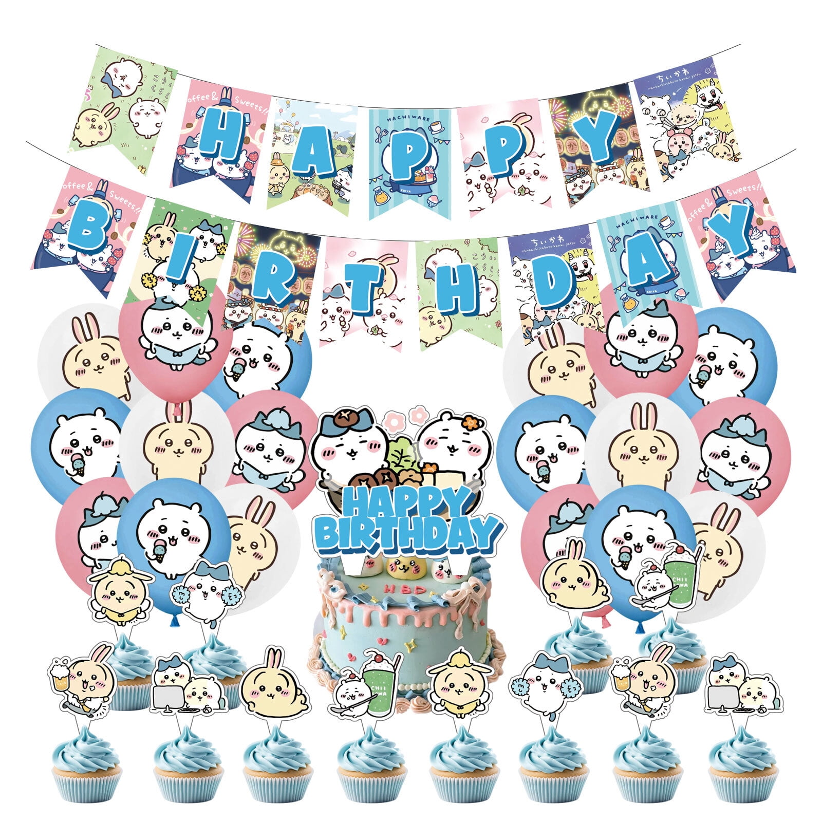 32-Piece For Kawaii Chiikawa Cartoon-Themed Party Decoration Set ...