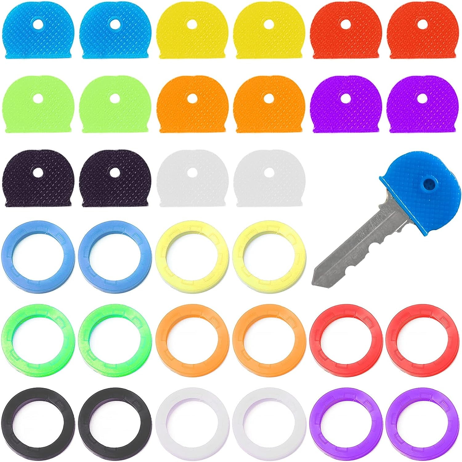 32 Piece Key Caps Set Yutou Plastic Key Identifier Coding Rings ...